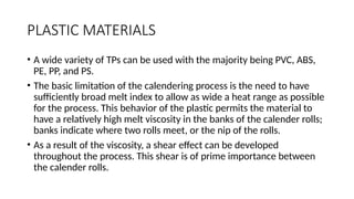 polymer processing - Calendering process.pptx