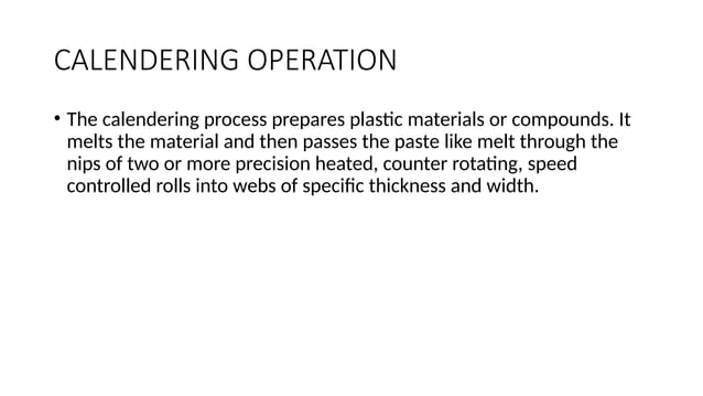 polymer processing - Calendering process.pptx