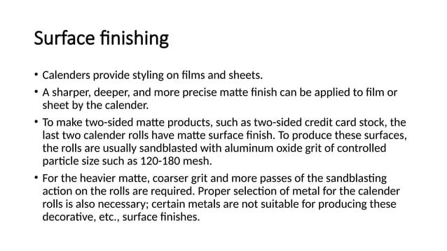 polymer processing - Calendering process.pptx