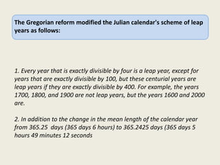 This a PPT about The Calanders and more info about it | PPT