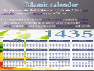 Calenders of the world | PPTX | Islam | Religion & Spirituality