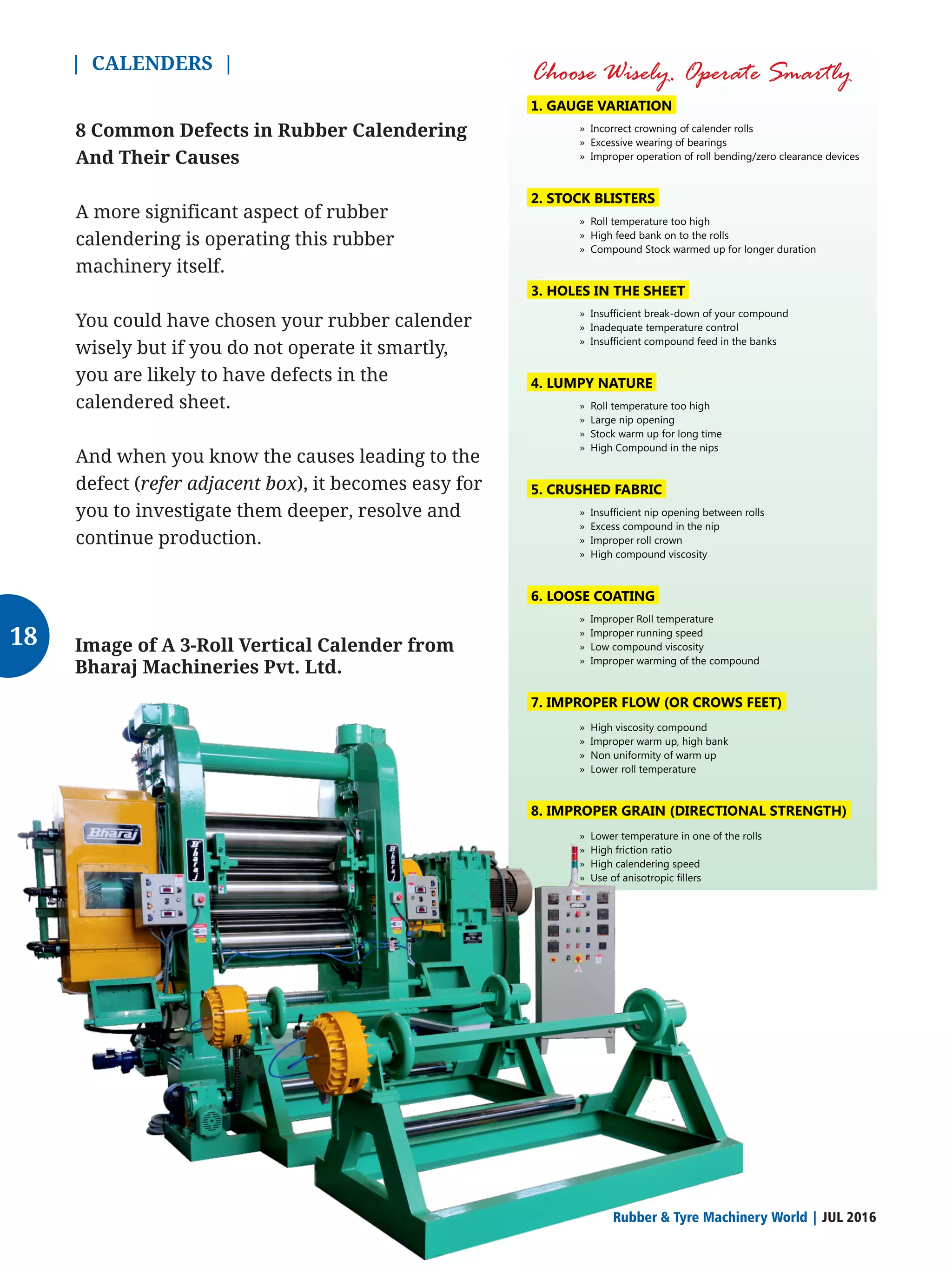 The Art of Owning & Operating Rubber Calenders | PDF