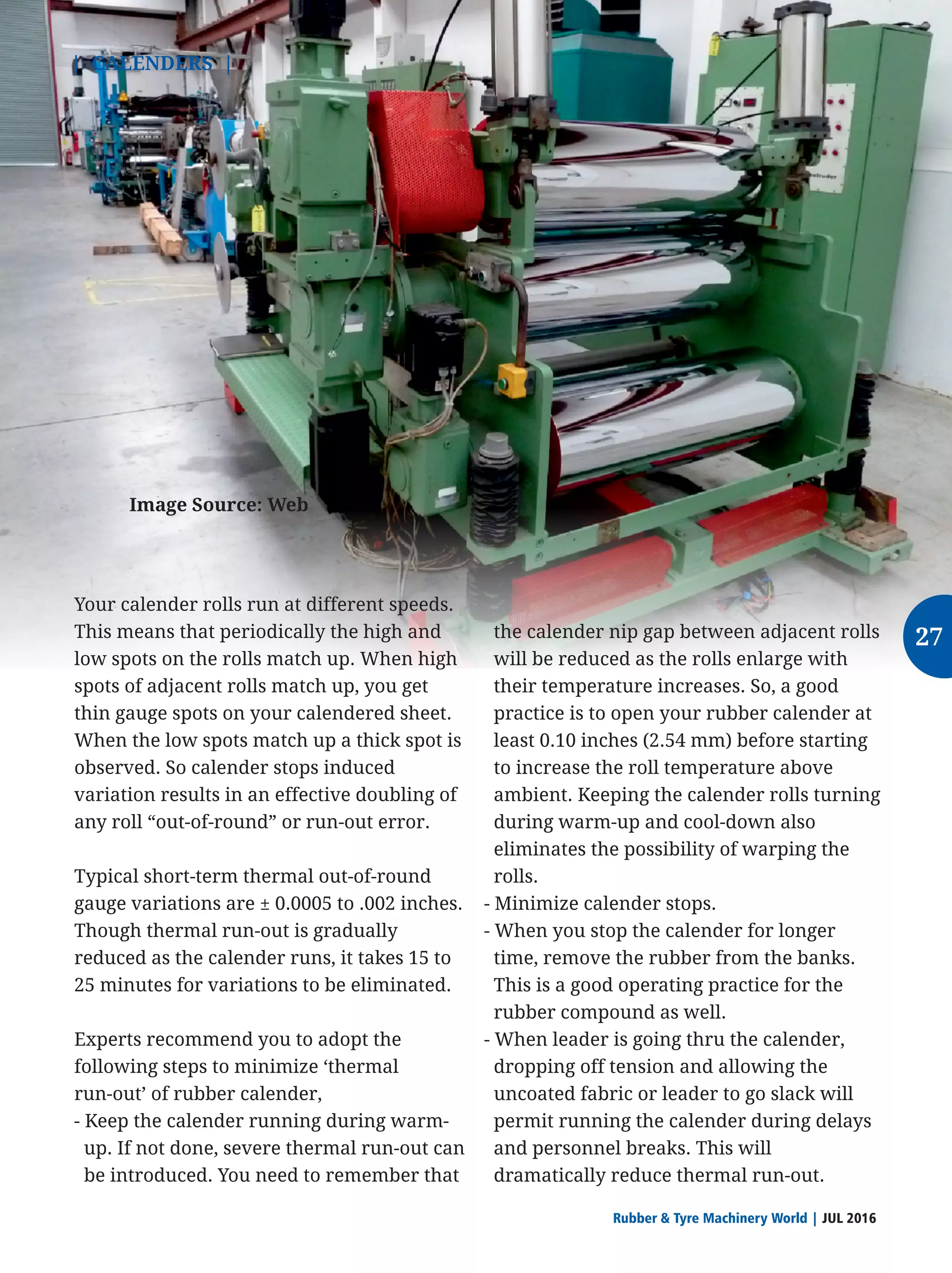 The Art of Owning & Operating Rubber Calenders | PDF