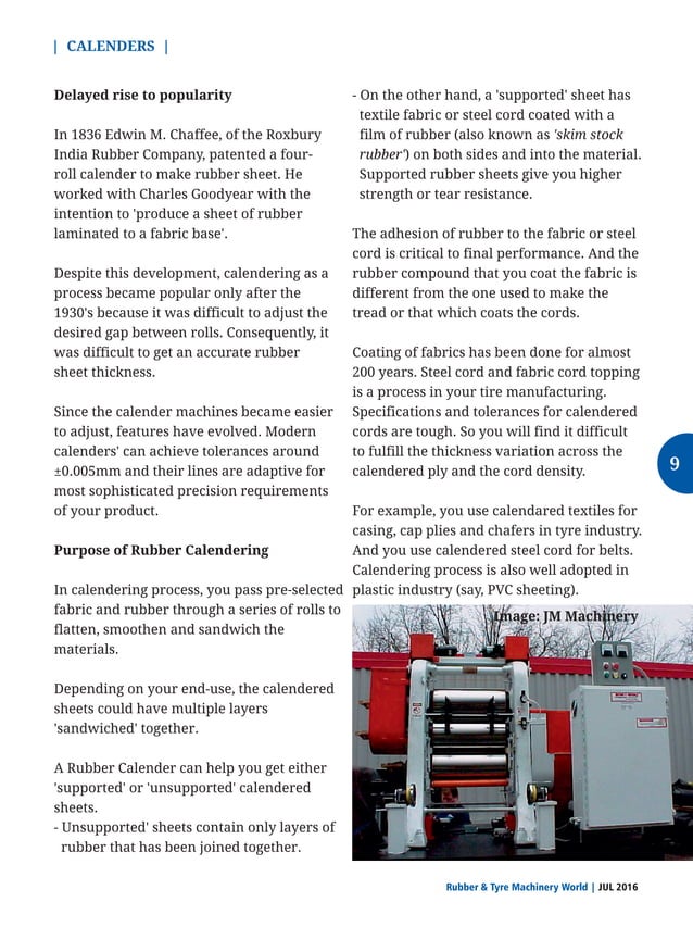 The Art of Owning & Operating Rubber Calenders | PDF