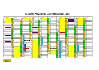 Calendrier scolaire 2011-2012 | PPT