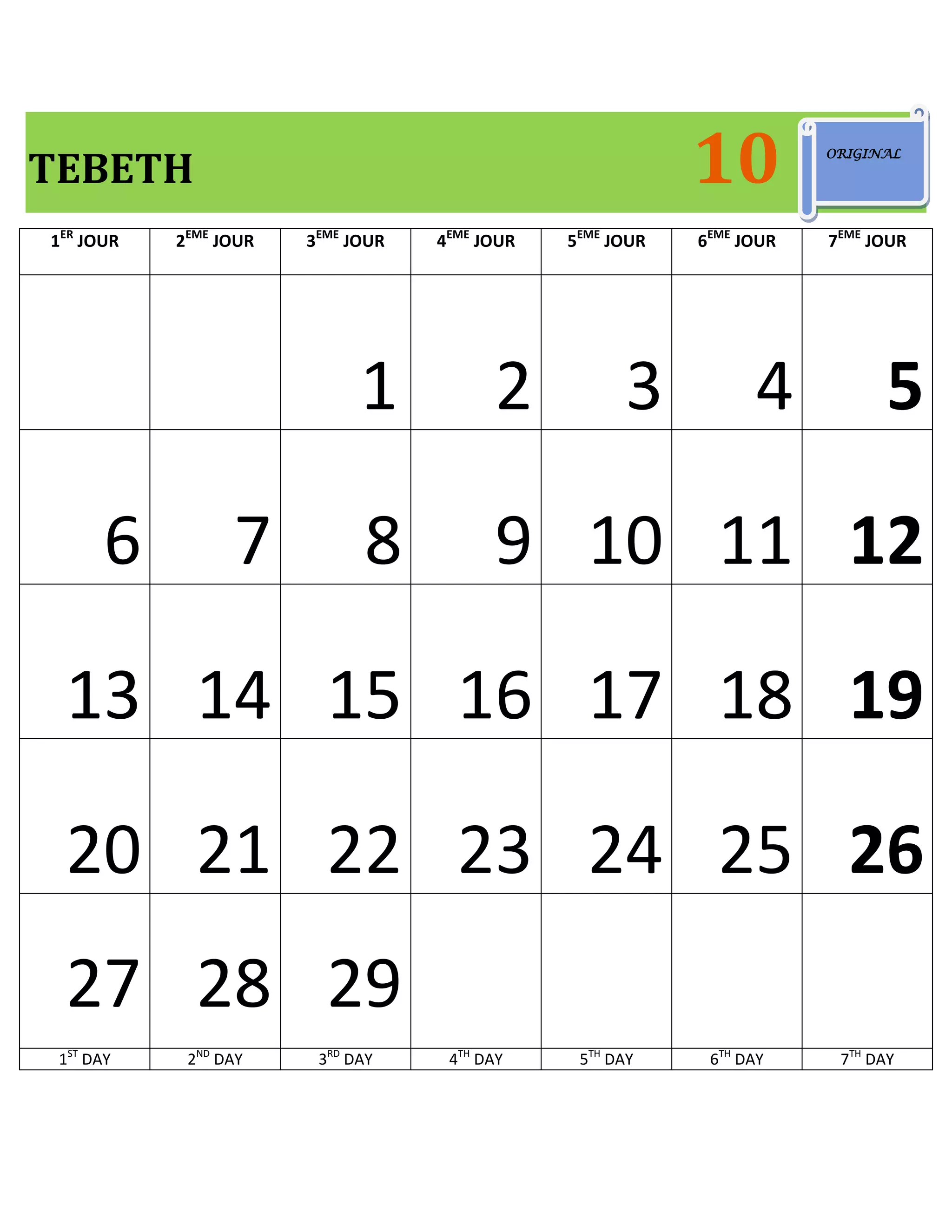 Calendrier ori 2 | PDF