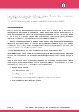 CALENDULA EXTRACT This extract is renowned for its medicinal and ...