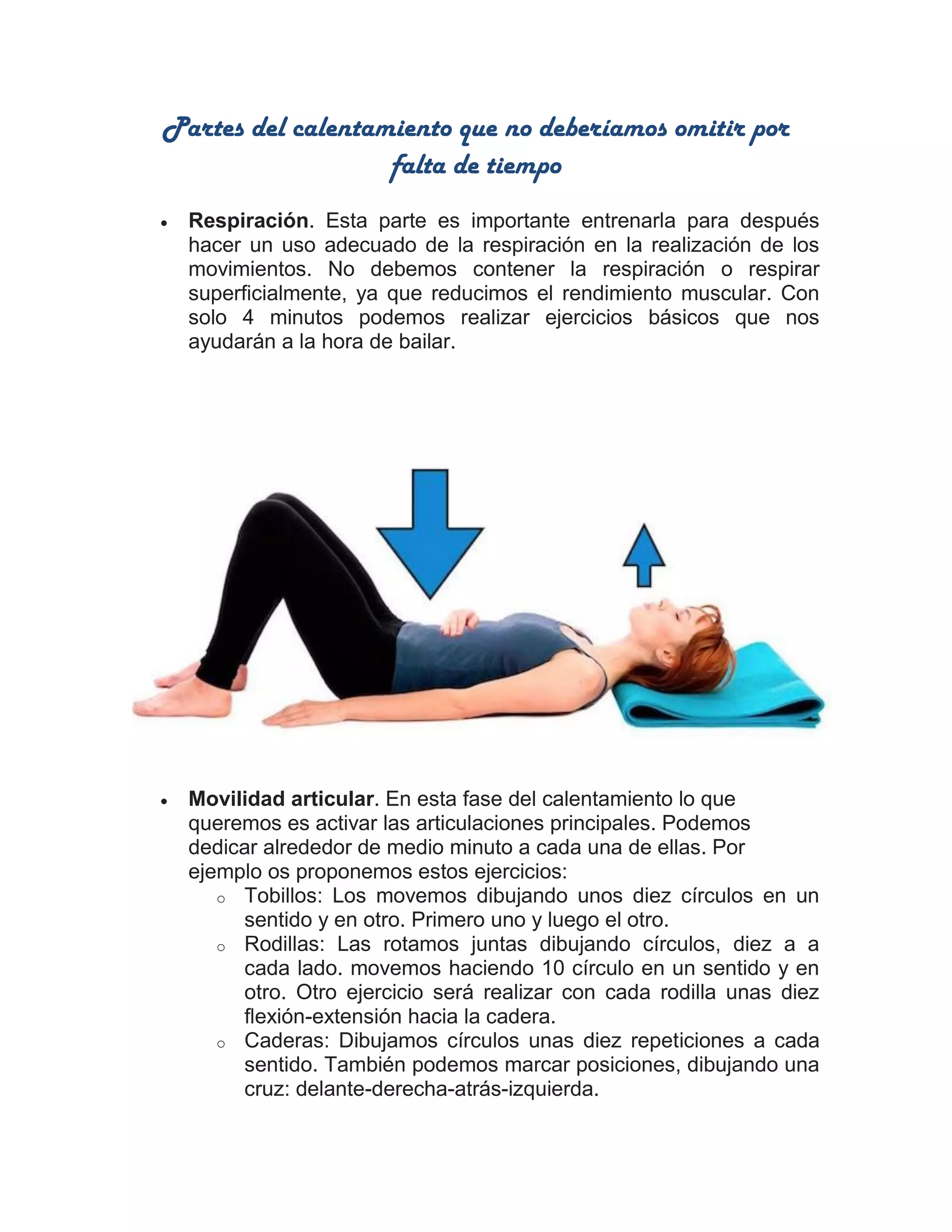 Calentamientos antes de bailar | PDF