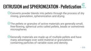 Extrusion Spheronization | PPTX
