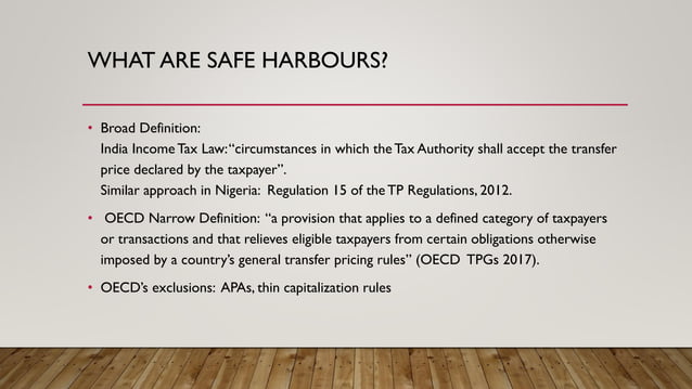 Transfer Pricing Methods and Alternatives - Safe Harbour Regimes | PDF ...