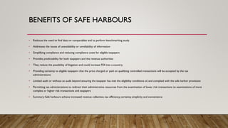 Transfer Pricing Methods and Alternatives - Safe Harbour Regimes | PDF