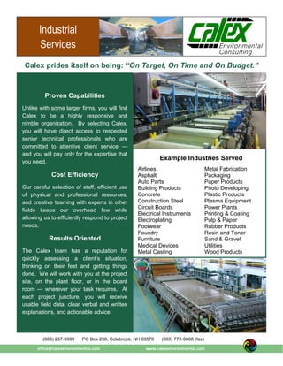 Calex Services Portfolio | PDF