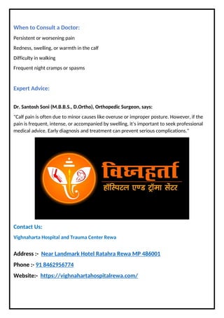 Calf Pain or Muscle Tightness: Causes, Symptoms & Remedies-Dr. Santosh ...