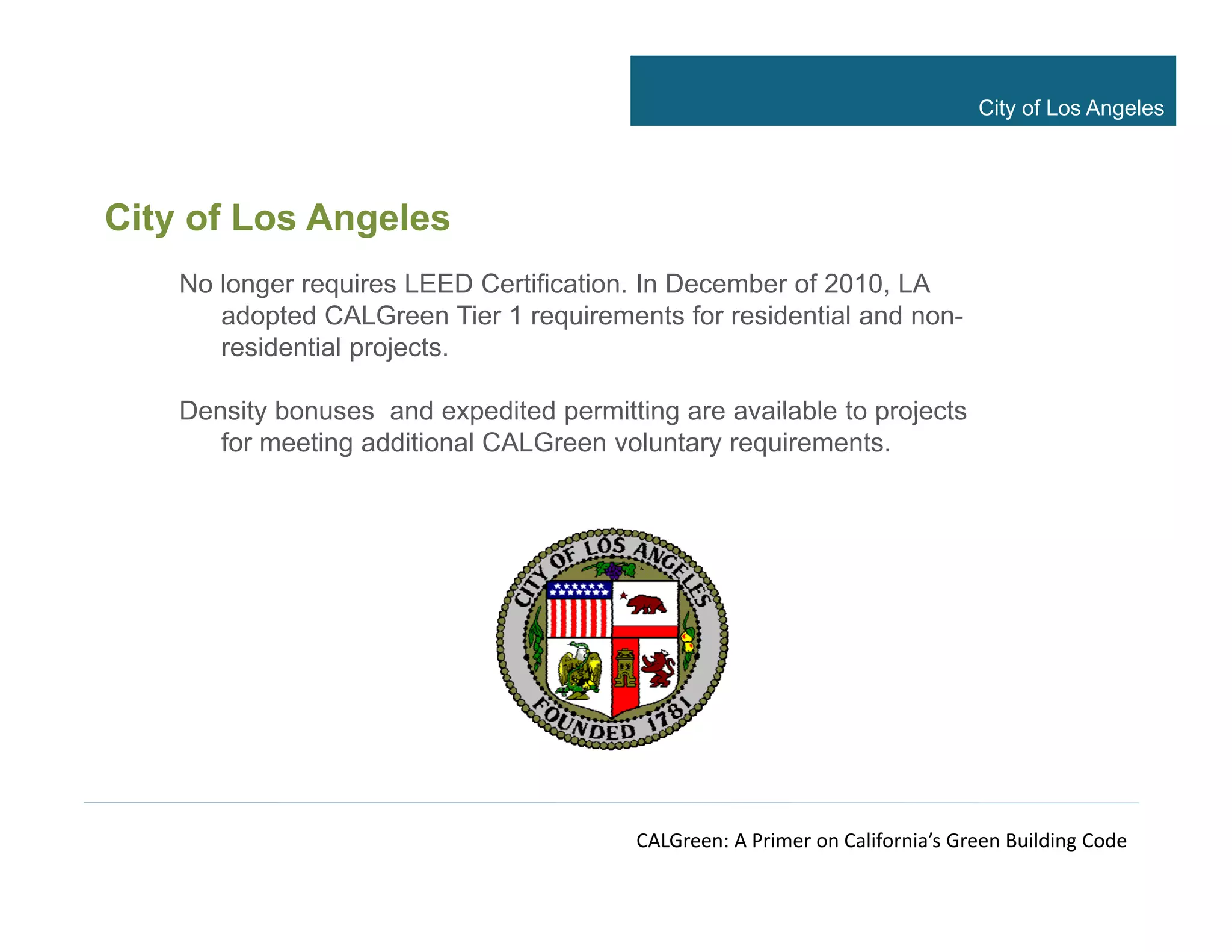 CALGreen: A Primer on California's Green Building Code | PPT