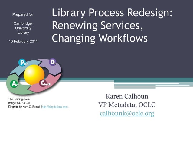 Library Process Redesign: Renewing Services, Changing Workflows | PPT
