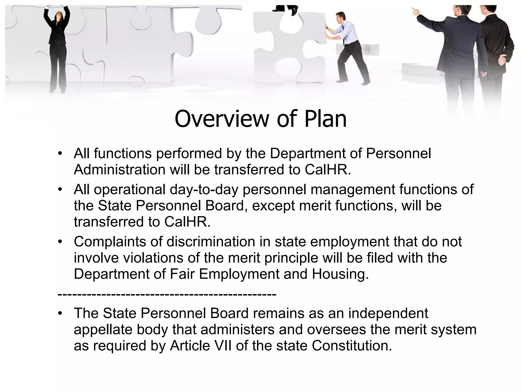 CalHR Reorganization Overview | PPT