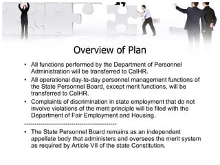CalHR Reorganization Overview | PPT