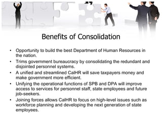 CalHR Reorganization Overview | PPT