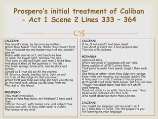 Exploring Caliban in the first two acts of The Tempest | PPTX