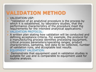 Calibaration and validation of hplc | PPTX