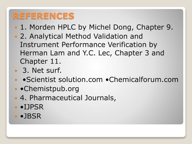 Calibaration And Validation Of Hplc Pptx Chemistry Science