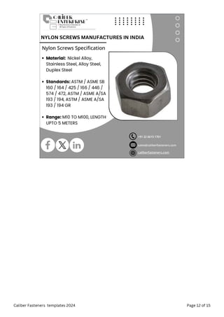 Fasteners | Bolts | Nuts | Peek Fasteners | Screws | Threaded Rods ...