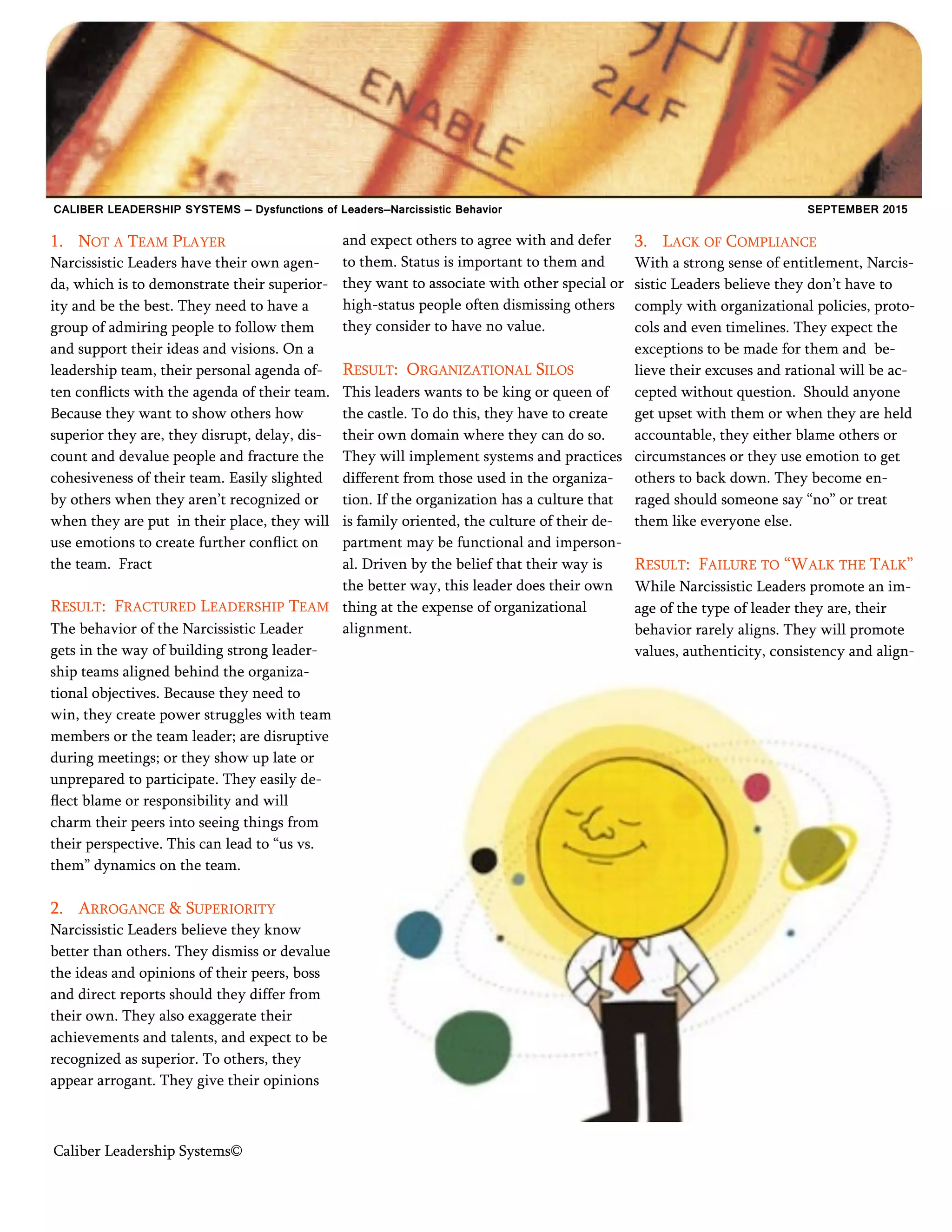 4 Dysfunctional Leadership Styles - Part I: The Narcissistic Leader | PDF