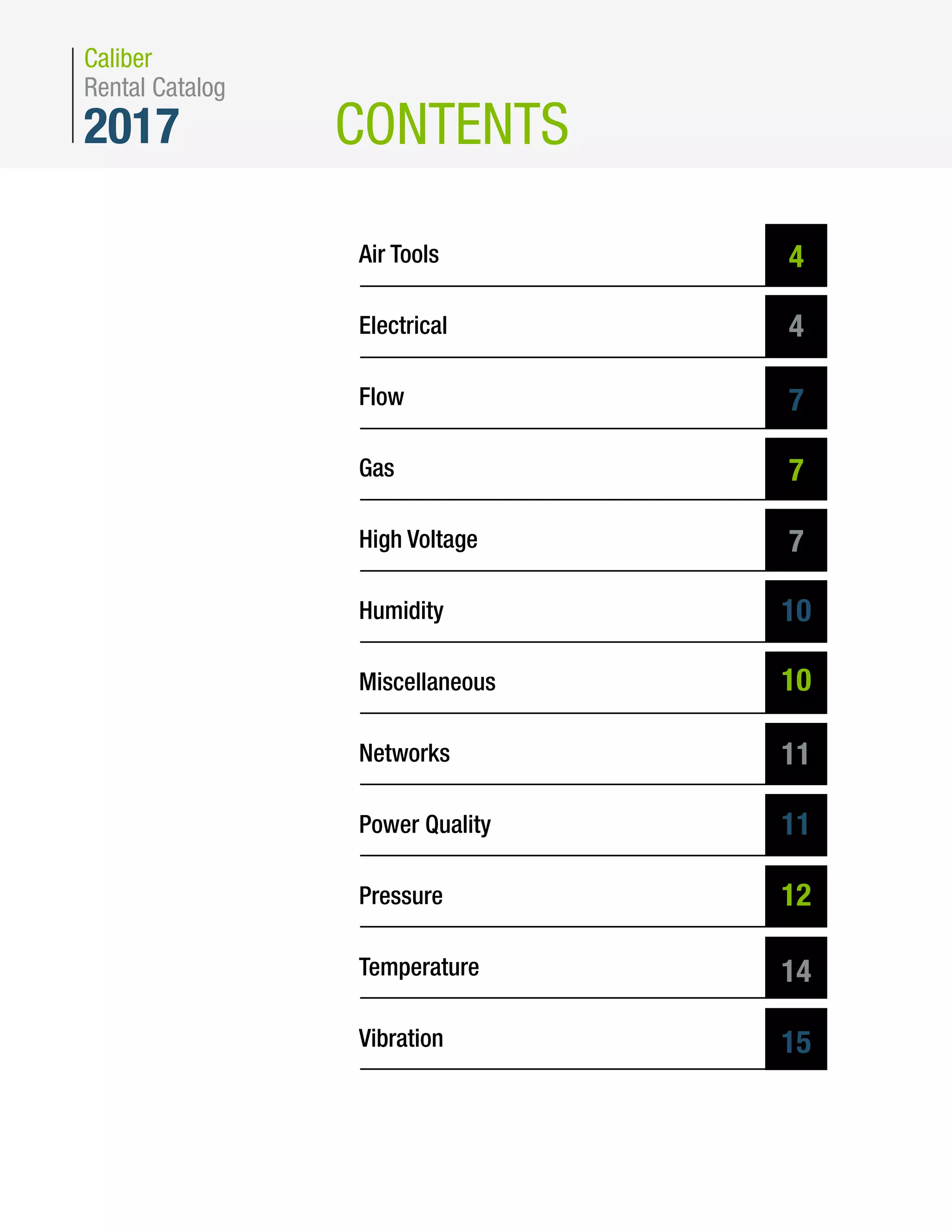 Caliber Test & MEasurement Rental Catalog | PDF