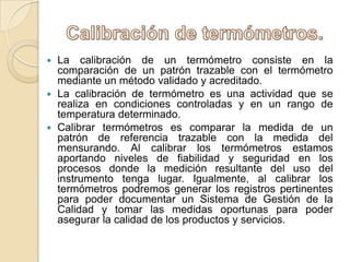 Calibración de termómetros | PPTX