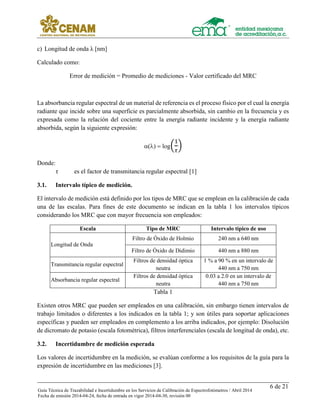 Calibracion espectrofotometros uv | PDF