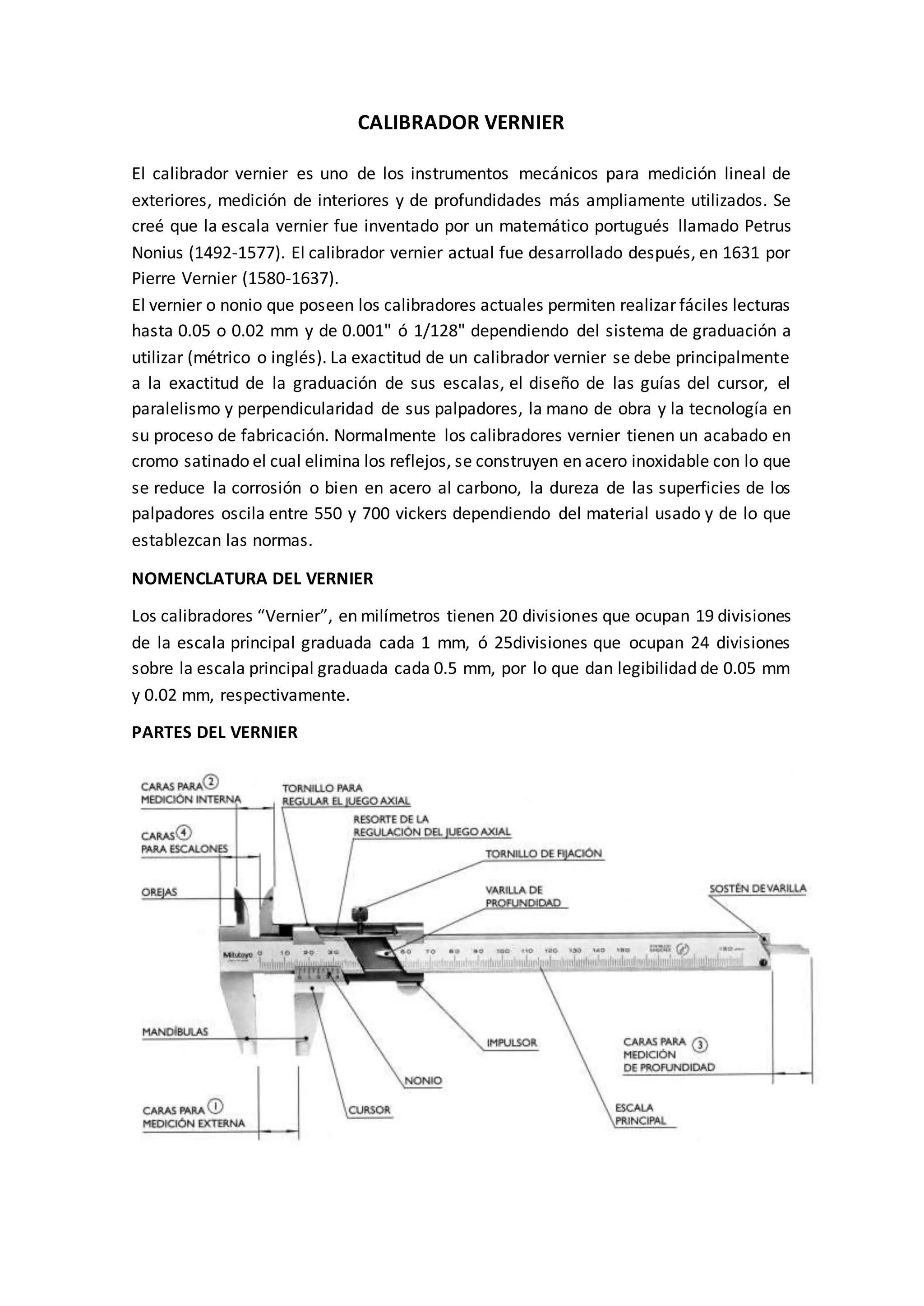 Calibrador vernier | DOCX