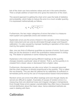 Calibrating the Measuring Chain | PDF