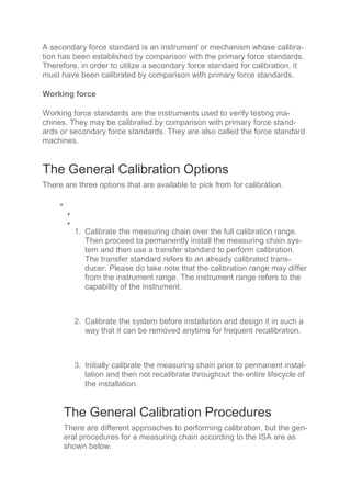 Calibrating the Measuring Chain | PDF