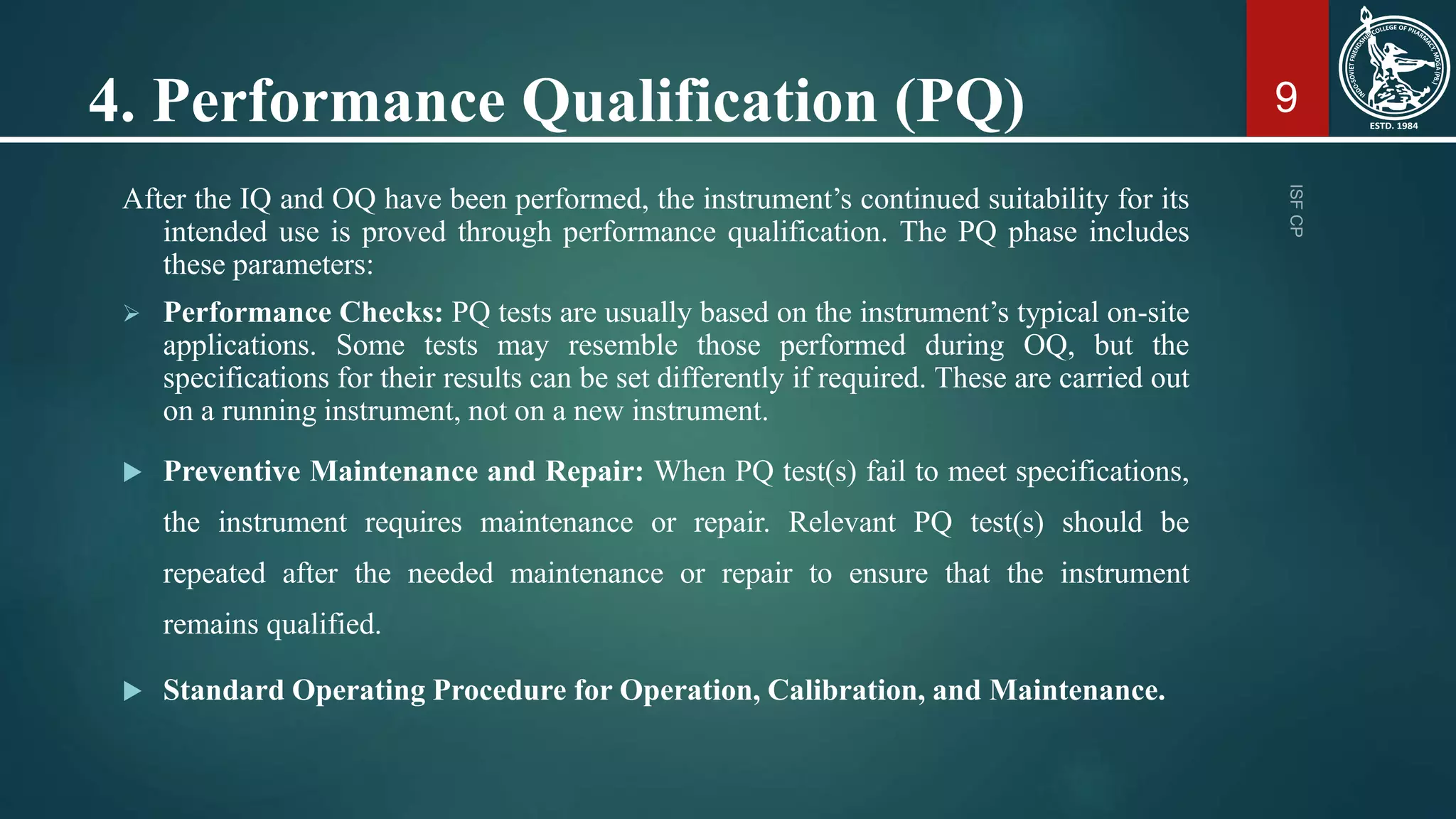 Calibration and Qualification of Analytical Instruments | PPTX