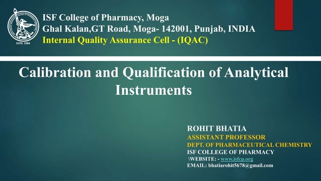 Calibration and Qualification of Analytical Instruments | PPTX ...