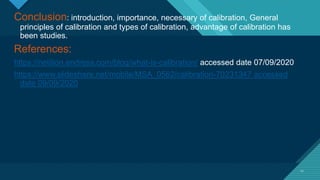 Calibration of Analytical instrument | PPTX