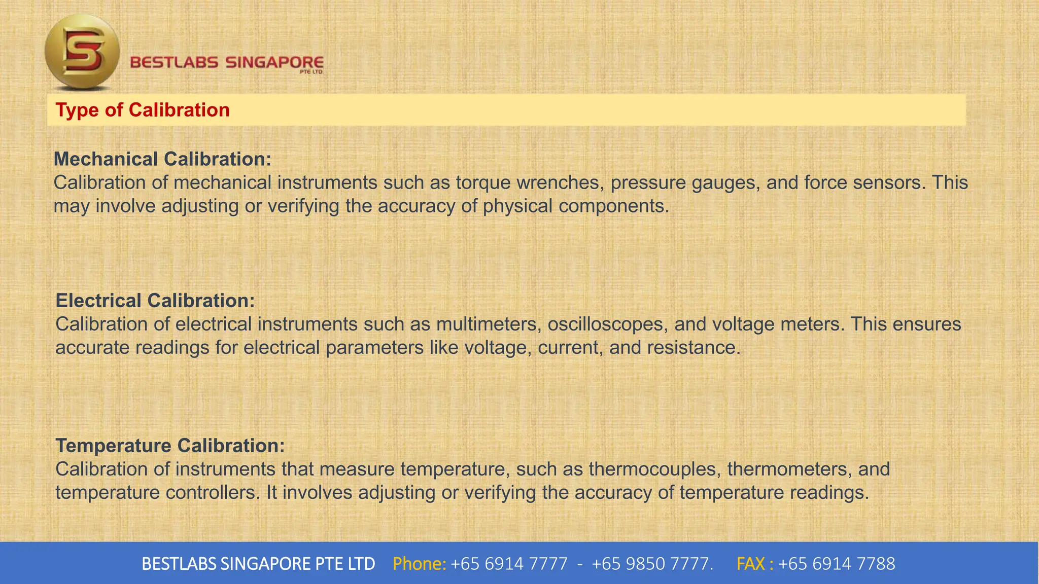 Calibration Services in Singapore | PPTX