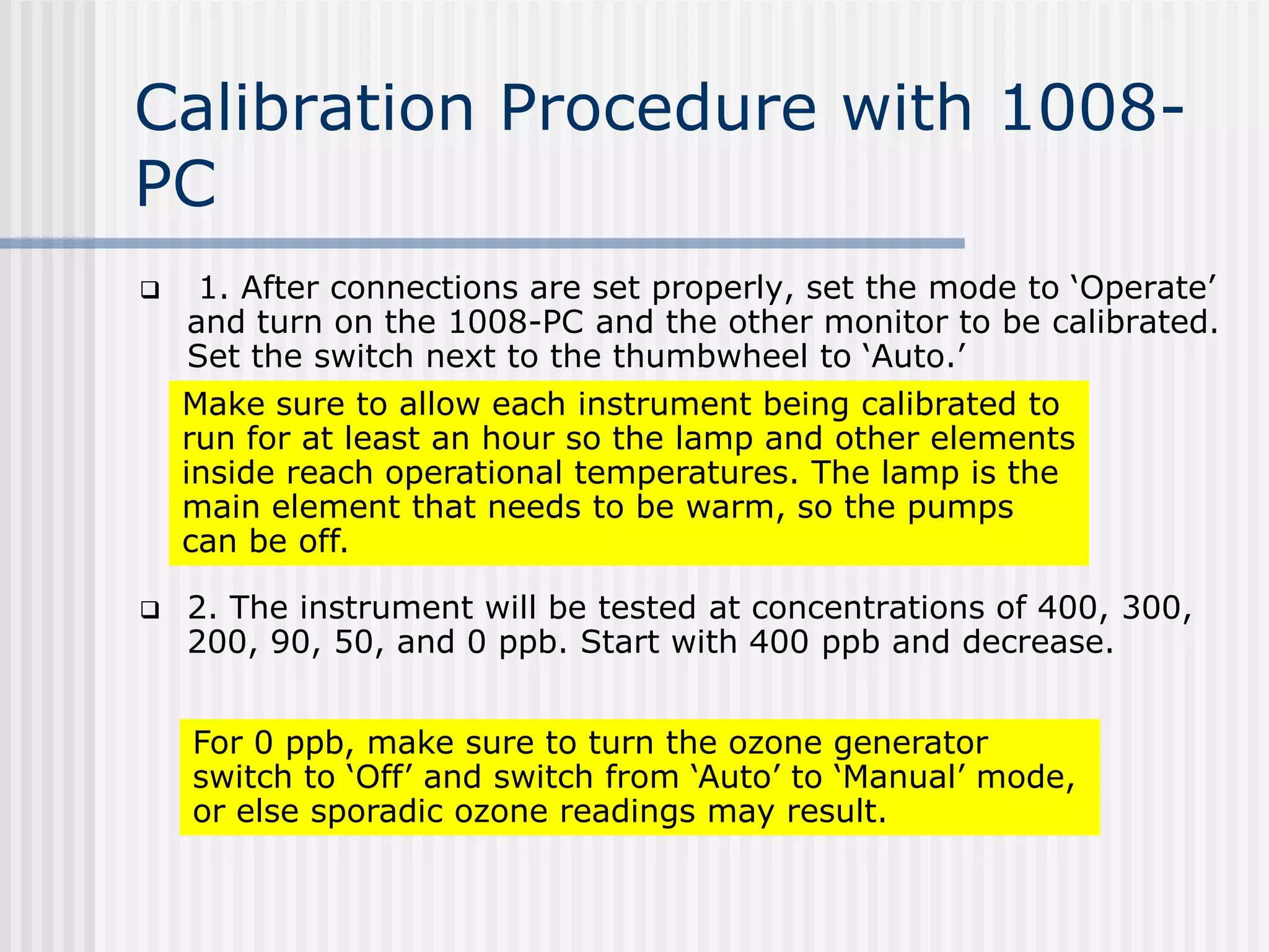 Calibration dasibi-ozone | PPT | Chemistry | Science