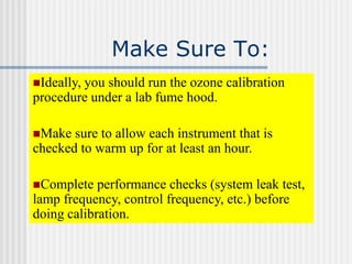 Calibration dasibi-ozone | PPT | Chemistry | Science