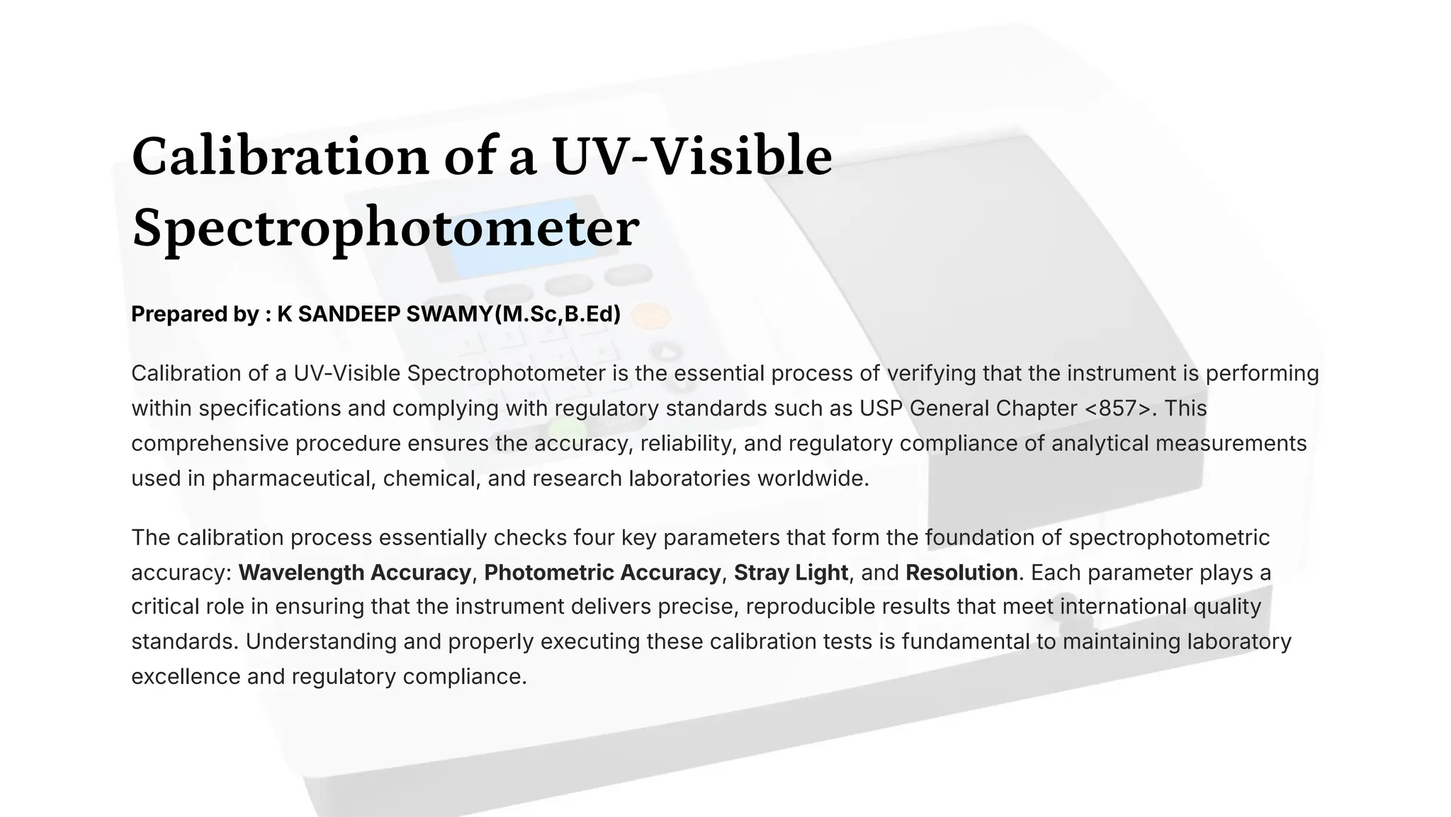 Calibration-of-a-UV-Visible-Spectrophotometer.pdf/by K SANDEEP SWAMY ...