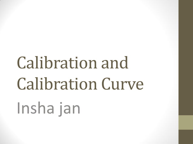 Calibration And Calibration Curve Lecture Notes Pdf Chemistry Science