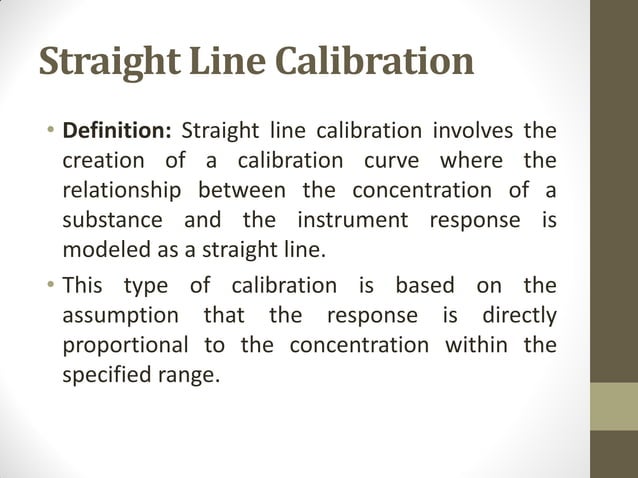 Calibration And Calibration Curve Lecture Notes Ppt