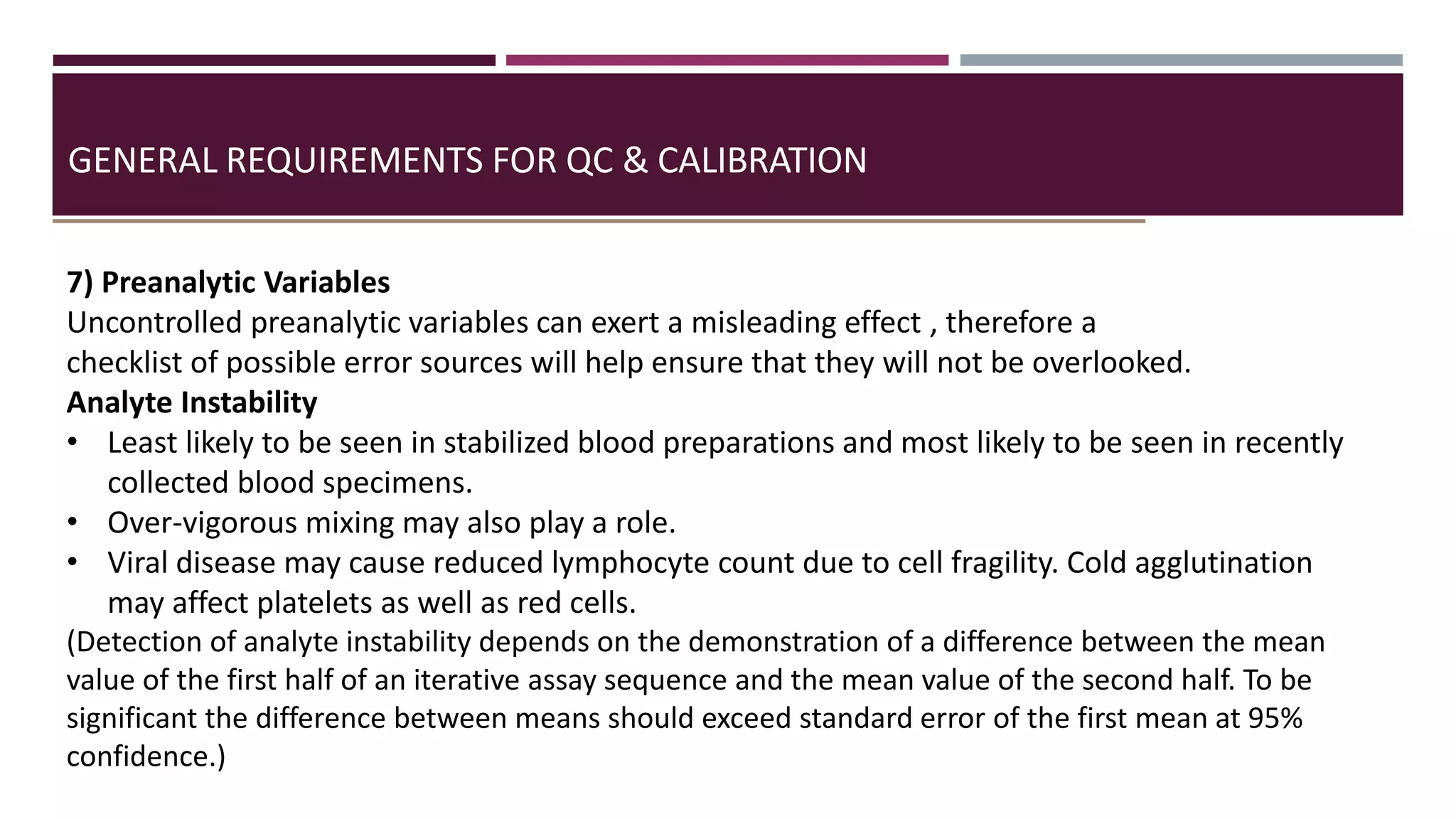 Calibration and Quality controls of automated hematology analyzer | PPTX