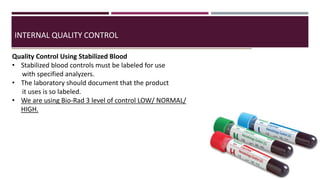 Calibration and Quality controls of automated hematology analyzer | PPTX