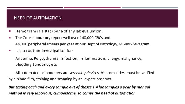 Calibration and Quality controls of automated hematology analyzer | PPTX | Blood Disorders ...