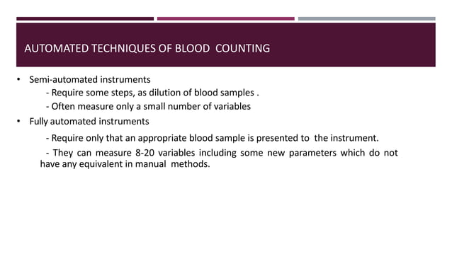 Calibration and Quality controls of automated hematology analyzer ...