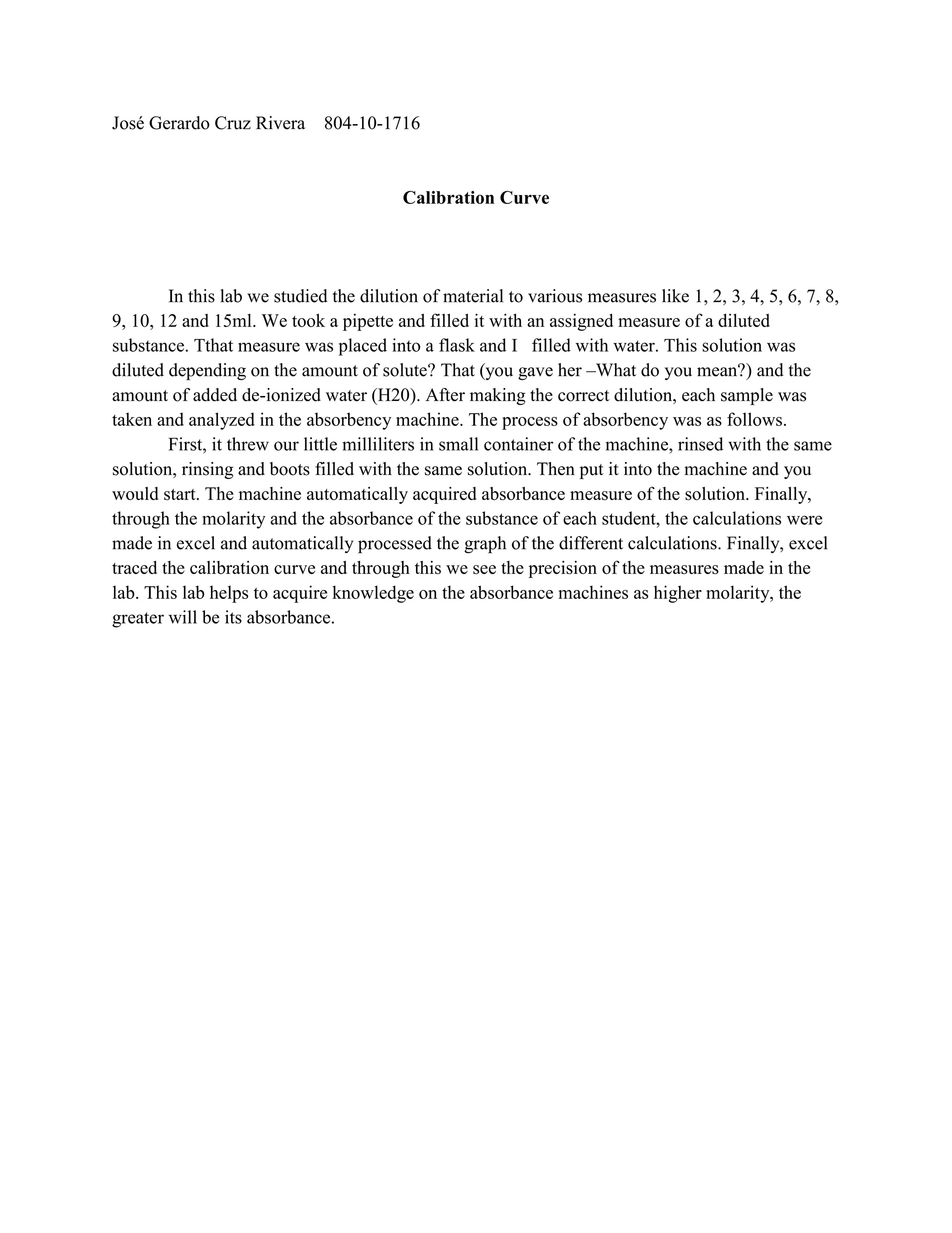 Calibration curve | PDF Calibration curve | PDF