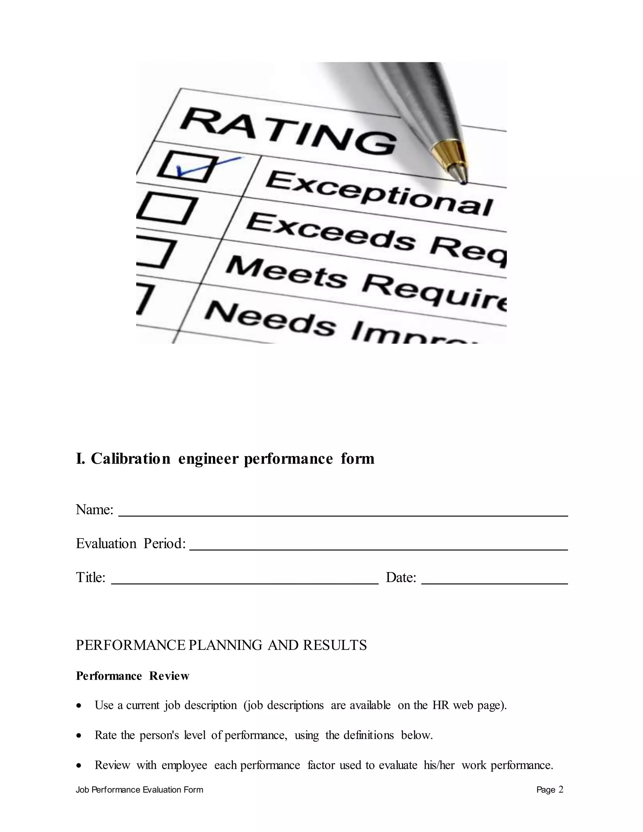 Calibration engineer performance appraisal | DOCX | Resume Writing and ...