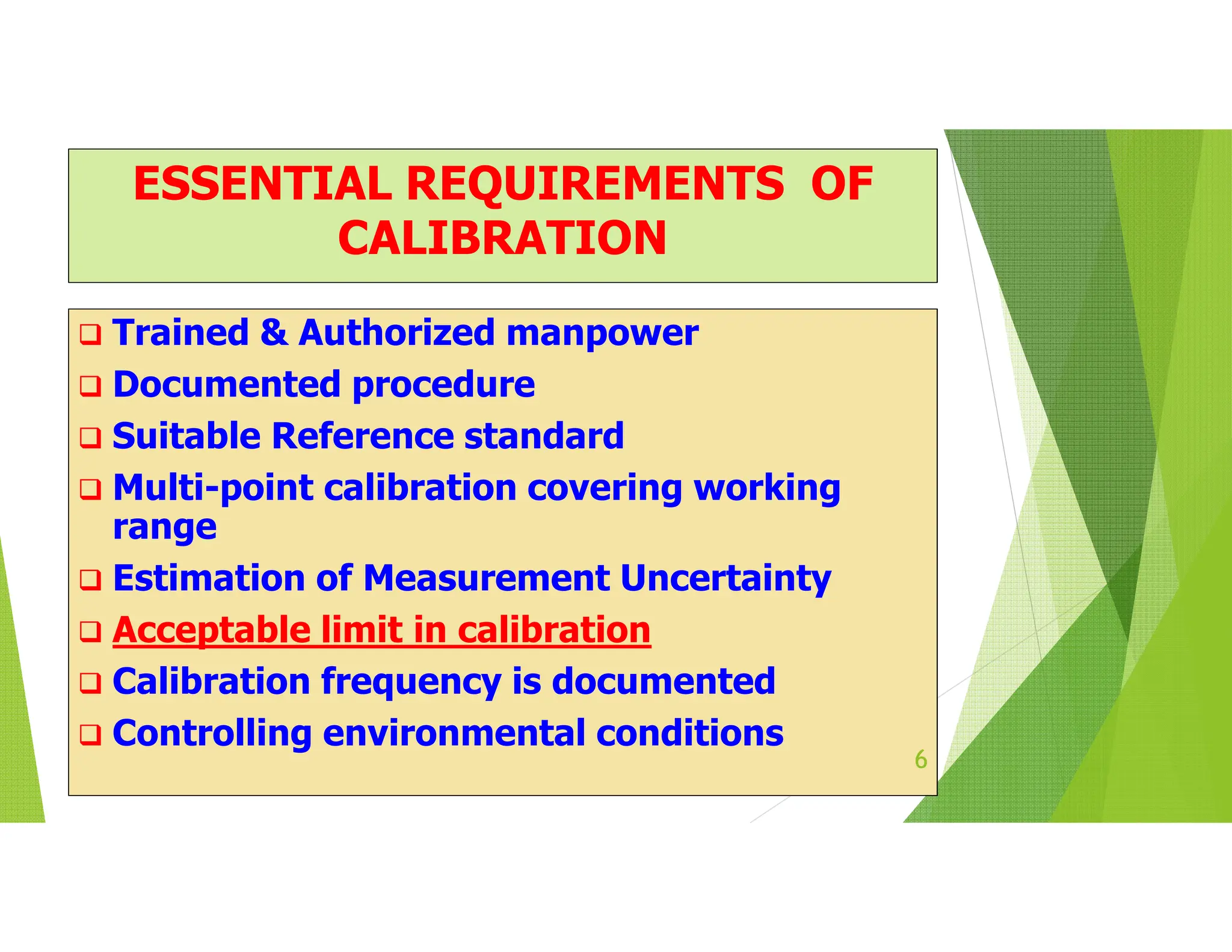Calibration Intermediate Check of Measuring and Voulmetric Equipemnt ...