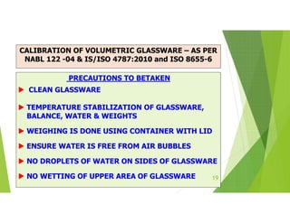 Calibration Intermediate Check of Measuring and Voulmetric Equipemnt ...